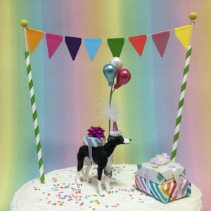 Whippet Cake Topper Greyhound Birthday Cake Decoration Balloons, Party ...