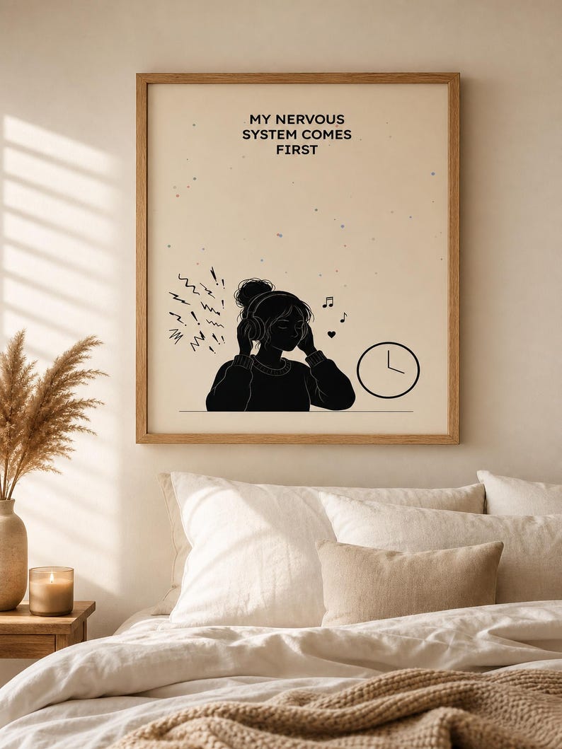 Nervous System Wall Art, HSP Affirmation Print, Anxiety Calm Decor ...
