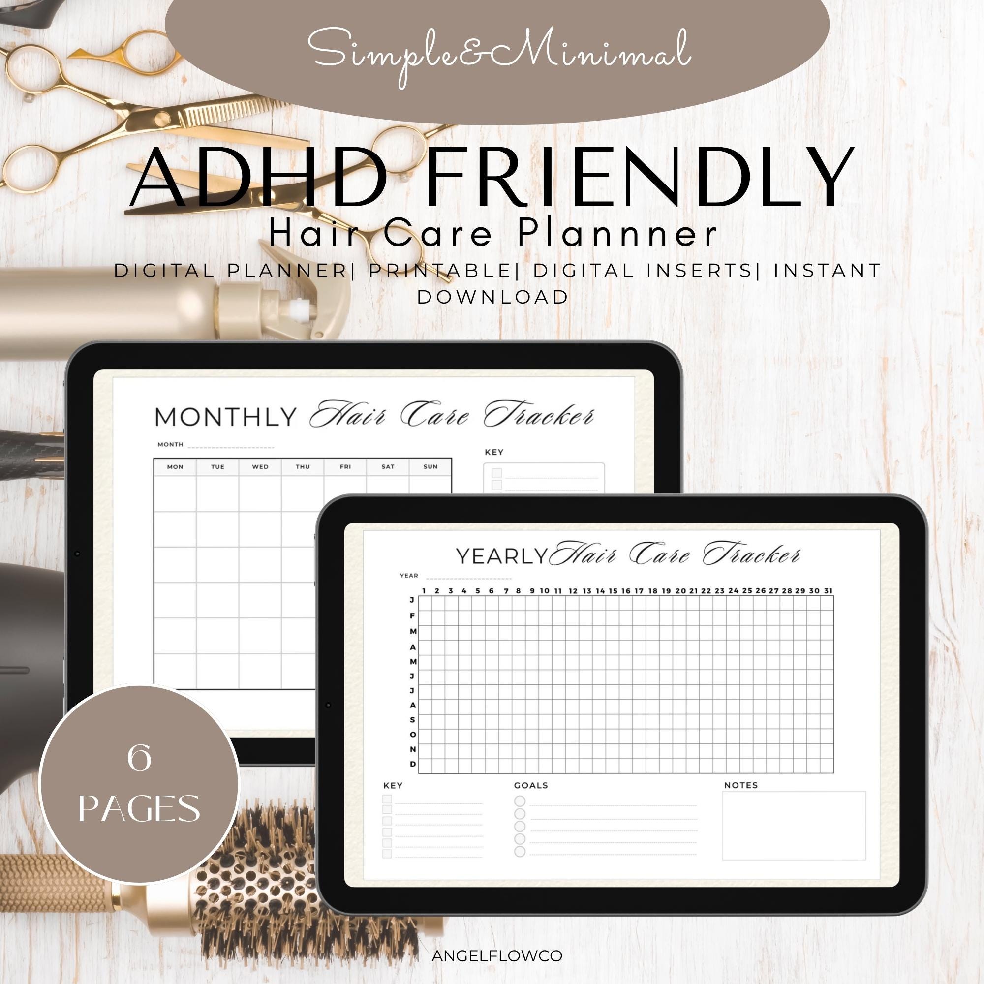 Adhd-friendly Hair Care Routine Planner | Routine Tracker, Organizer ...