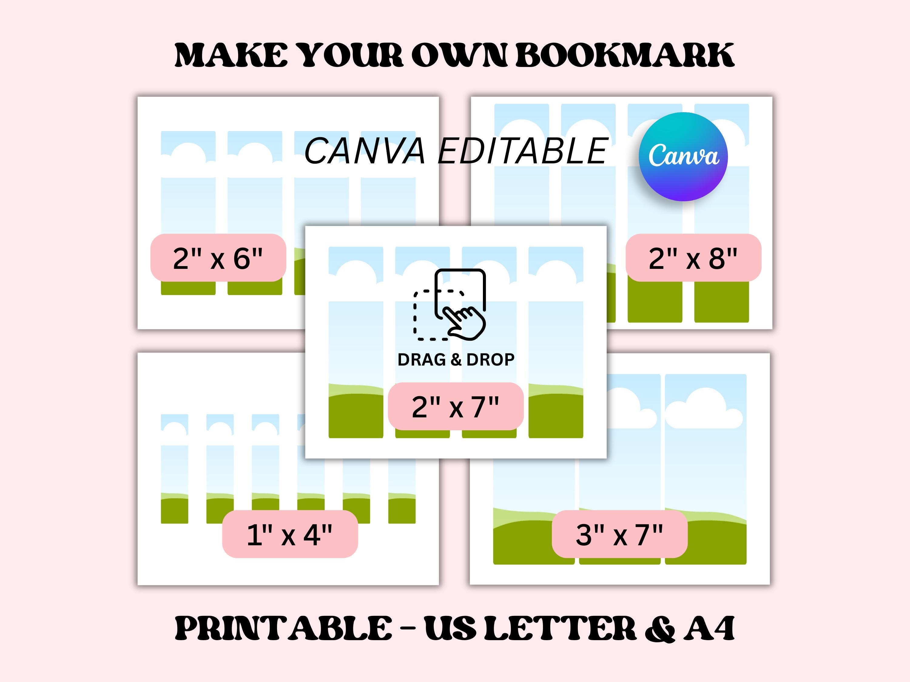 Editable Bookmark Template Bundle, DIY Custom Bookmarks, Canva Drag ...