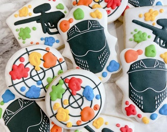 Paintball Party Inspired Cookie Favors Splatball Cookies - Etsy