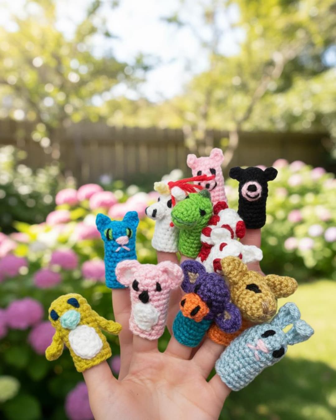 Animal Finger Puppet Crochet Pattern Set, Woodland Zoo Farm Puppets ...