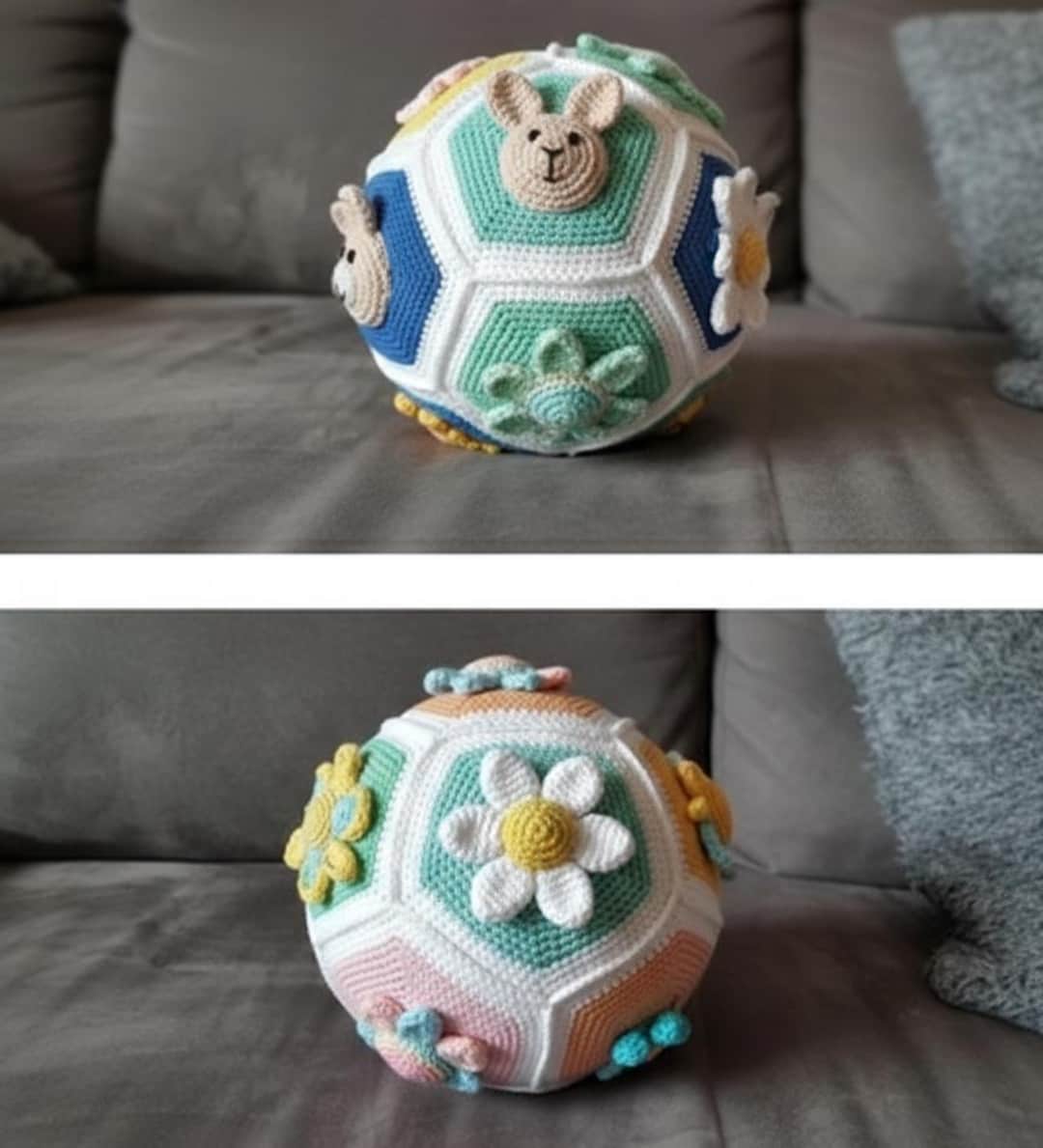 Crochet Baby Activity Ball Pattern, Sensory Montessori Toy (PDF Pattern ...