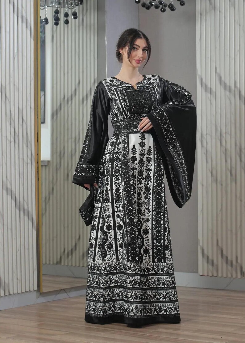 Embroidered Palestinian Thobe – Blooms of Ramallah, Heritage Dress - Etsy