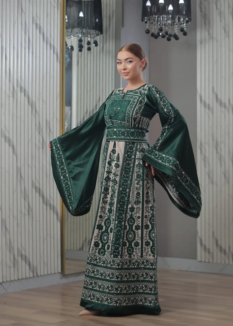 Embroidered Palestinian Thobe – Blooms of Ramallah, Heritage Dress - Etsy