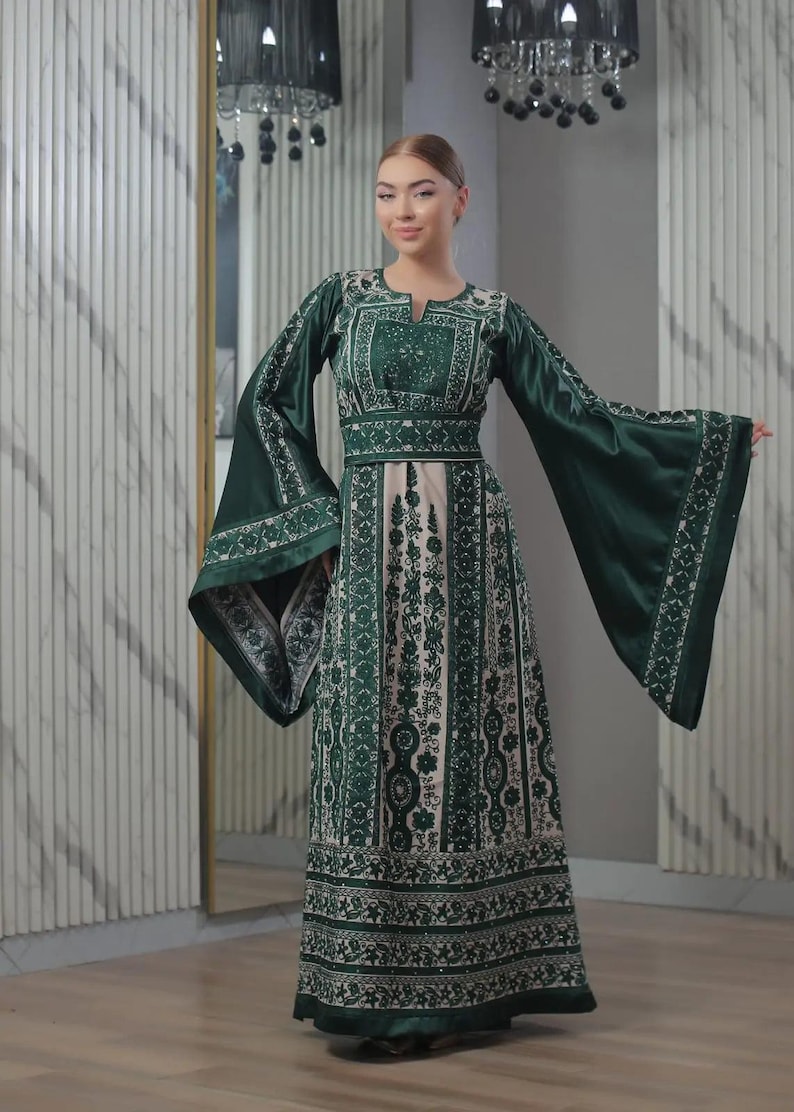 Embroidered Palestinian Thobe – Blooms of Ramallah, Heritage Dress - Etsy