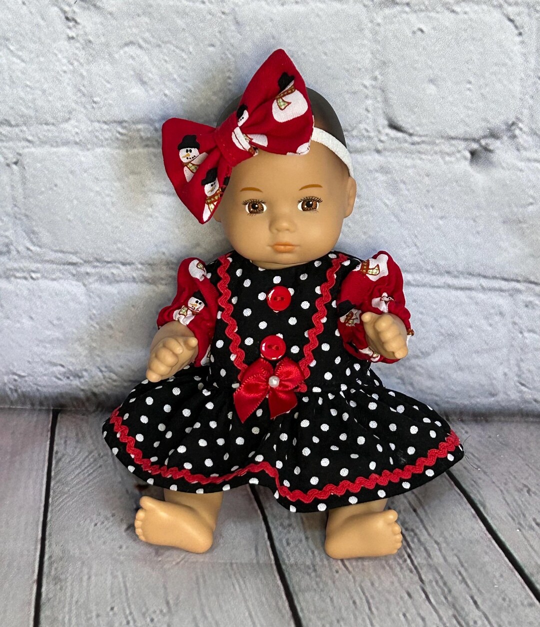 8 Inch Baby Doll Clothes: Holiday Dress, Bloomers, and Headband for ...