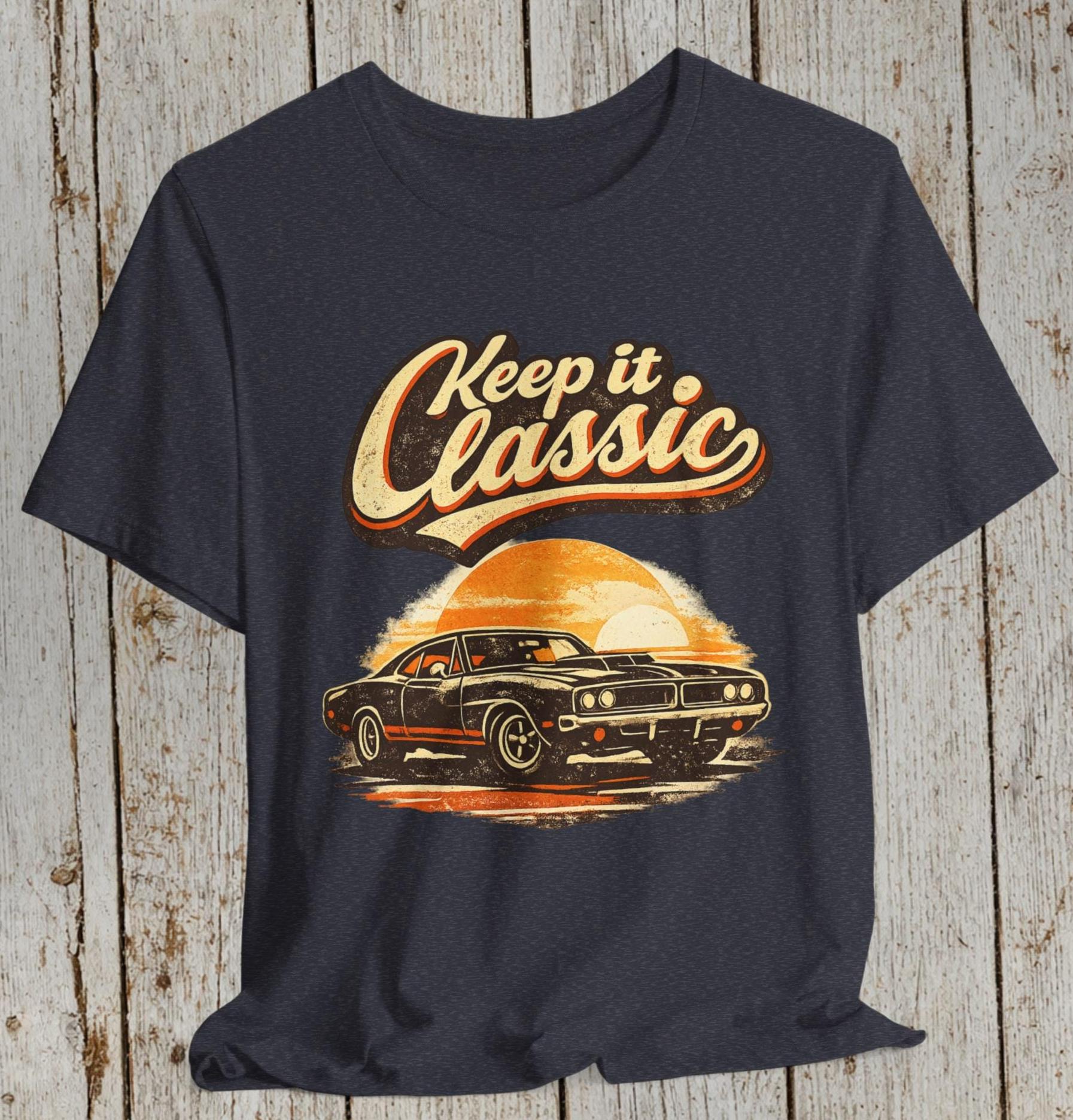 Keep It Classic Vintage Muscle Car Tee | Retro Sunset Car - Etsy