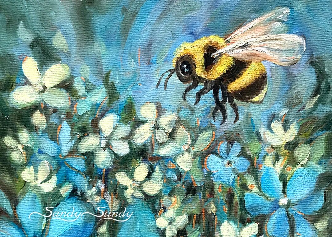 BUMBLEBEE BLUES Bee Print - Etsy