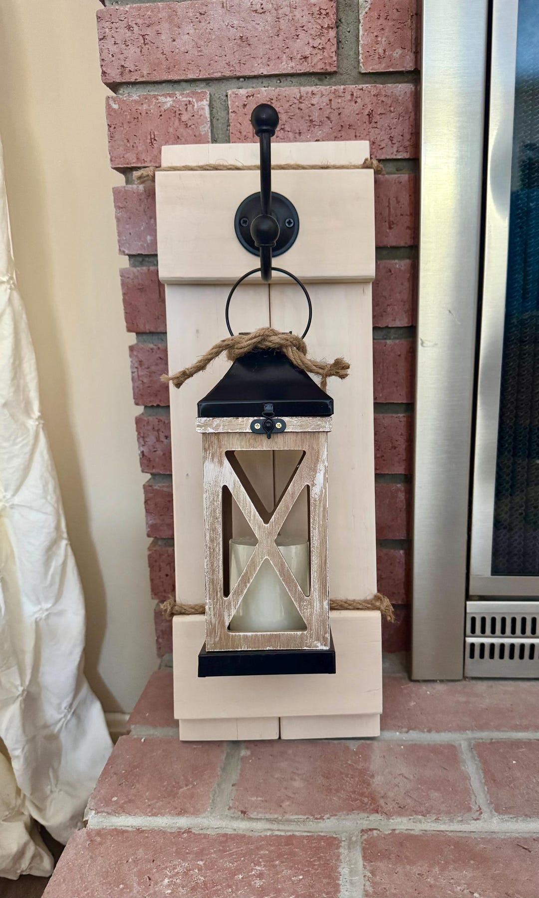 Rustic Farmhouse Wall Sconce With Hanging Lantern - Etsy