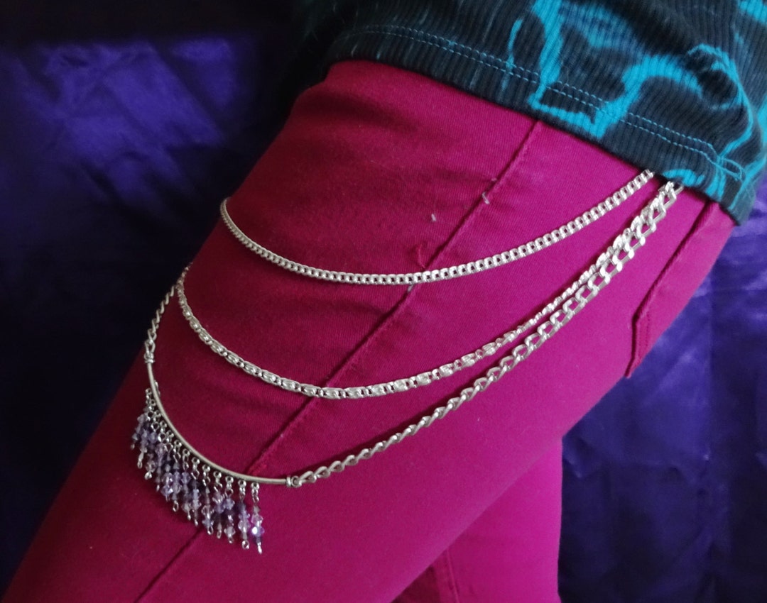 Jean Jewelry, Chains for Jeans or Anything With Belt Loops. With Purple ...