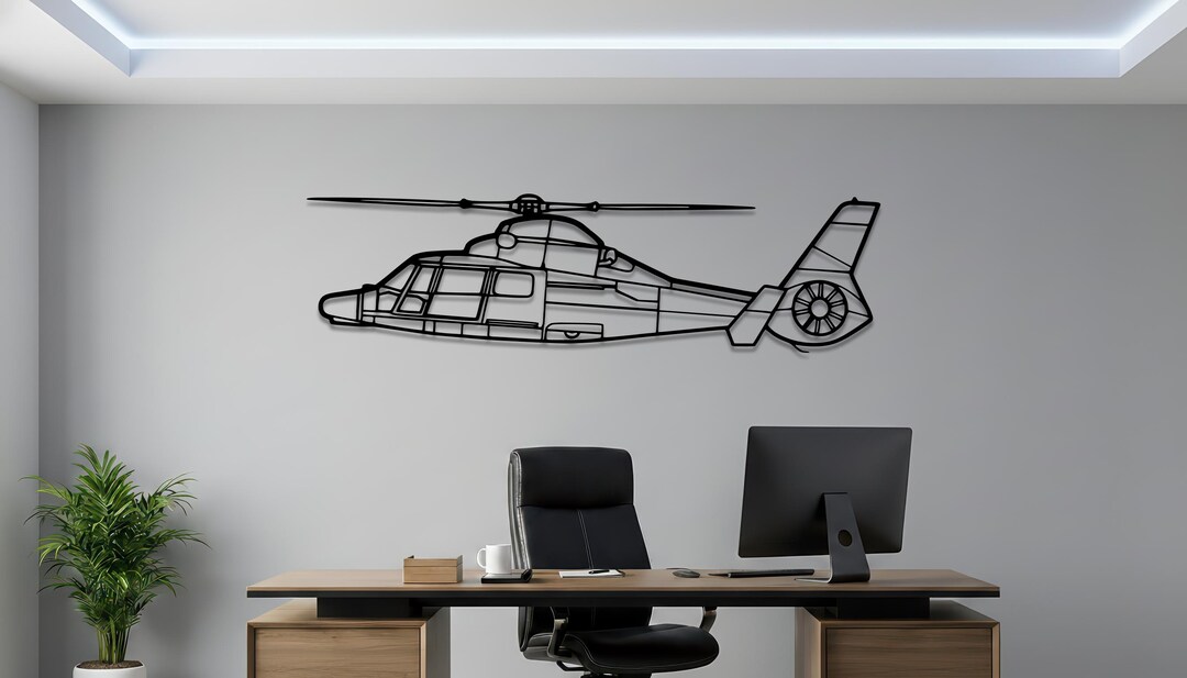 Dauphin AS365N3 Helicopter Metal Wall Art, Airplane Lover Gift, Metal ...