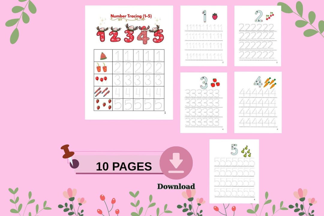 Numbers 1–5 Writing Practice Worksheets | Kindergarten & Early ...