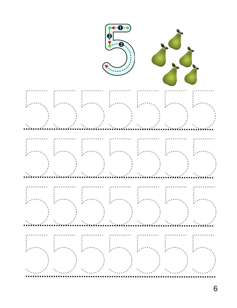 Numbers 1–5 Writing Practice Worksheets | Kindergarten & Early ...