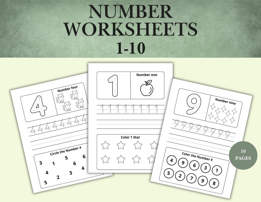 Number Formation Practice 1-10, Preschool Math Centers Kindergarten ...