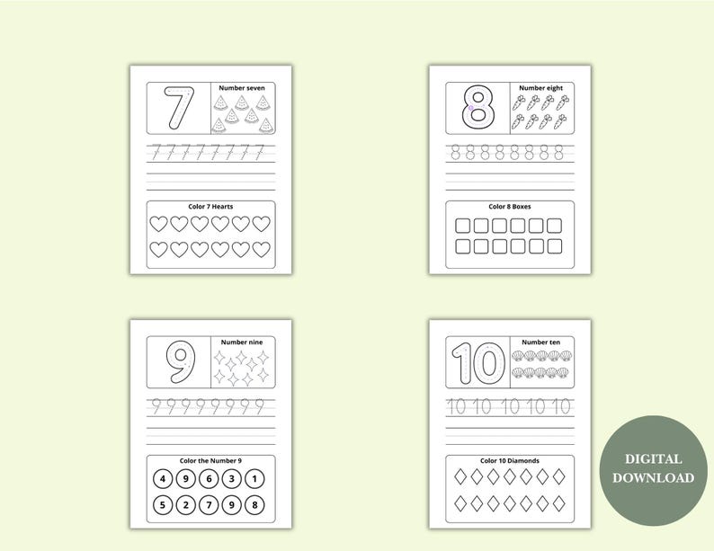 Number Formation Practice 1-10, Preschool Math Centers Kindergarten ...