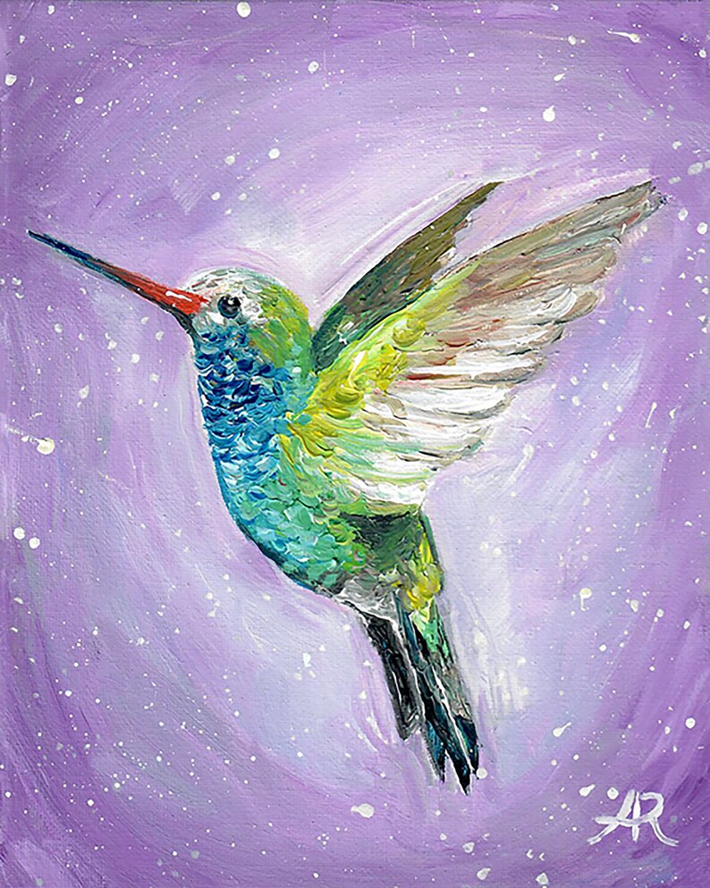 Hummingbird Art Print, Pop Art, Hummingbird Acrylic Painting - Etsy