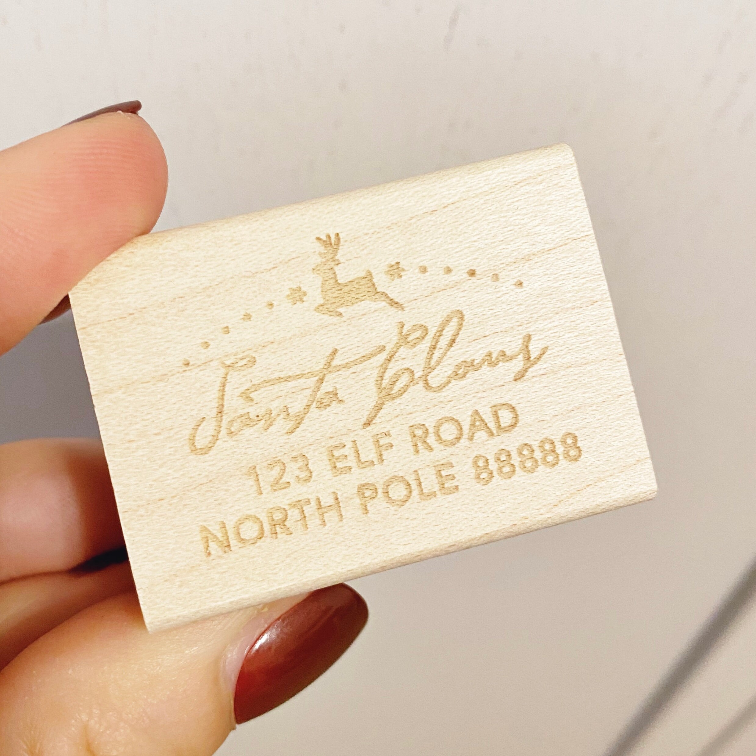 Santa Claus Return Address Wooden Stamp — Molly Marie Pea | Illustrations