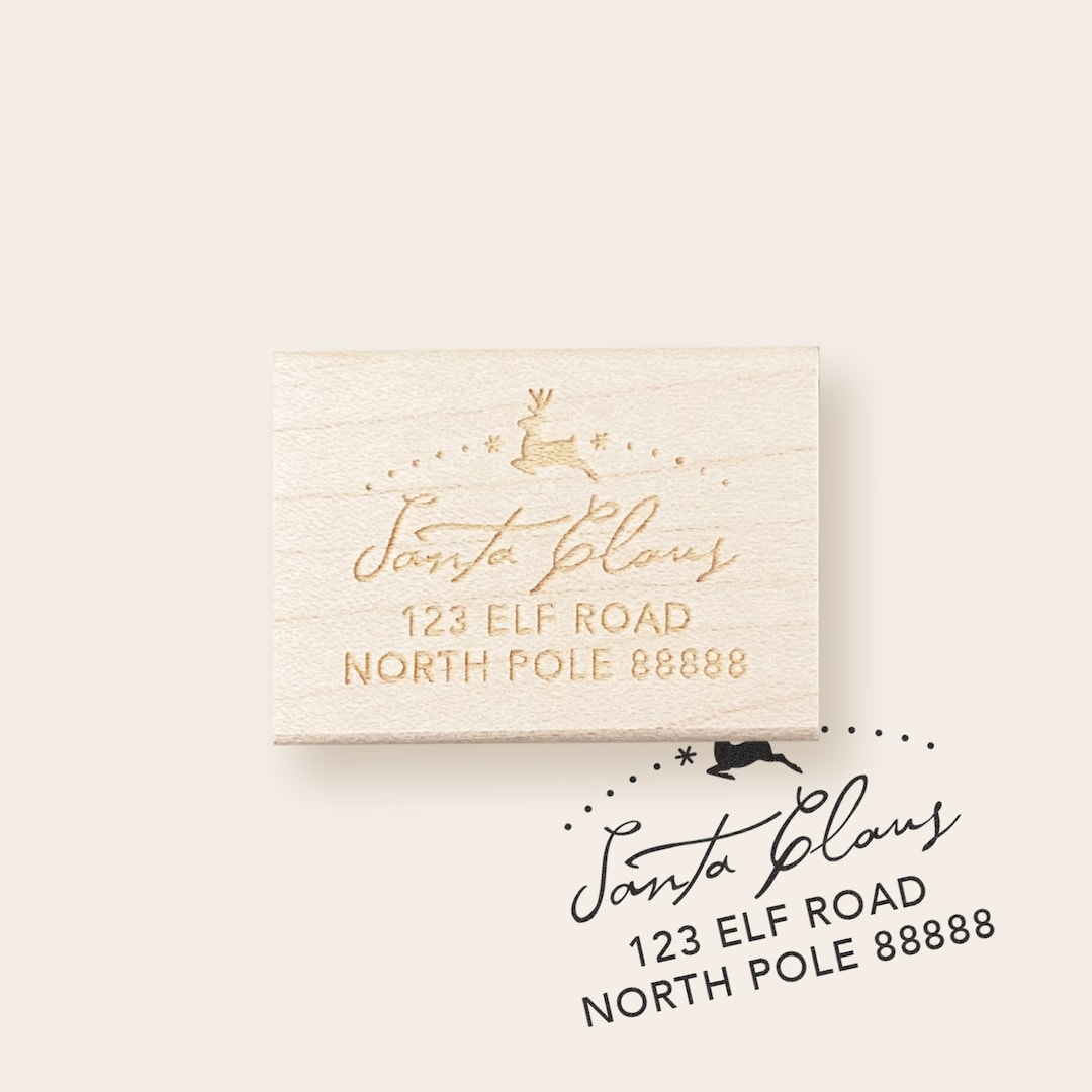Santa Claus Return Address Stamp: North Pole Christmas Letters - Etsy