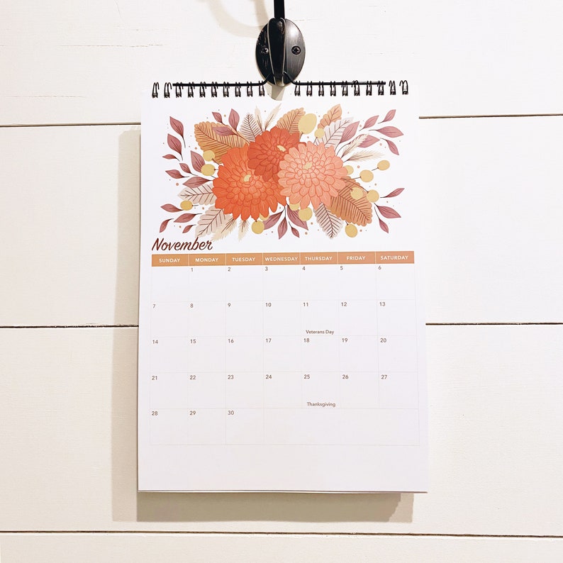 2021 Wall Calendar Earthy Floral Celebrations 7.75 x | Etsy