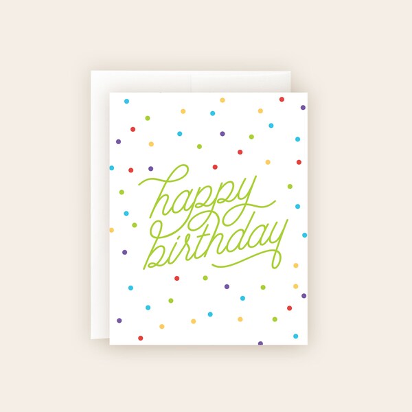Confetti Birthday Card - Etsy