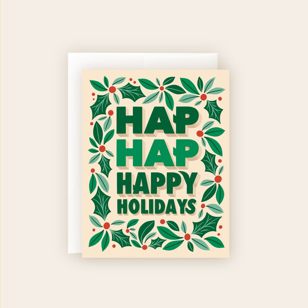 Hap Hap Happy Holidays Christmas Card CLOSEOUT - Etsy