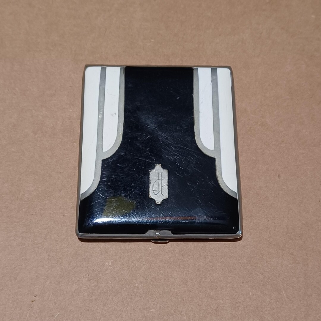 Art Deco Styled Cigarette Case With Enameled Front and Back. Free ...