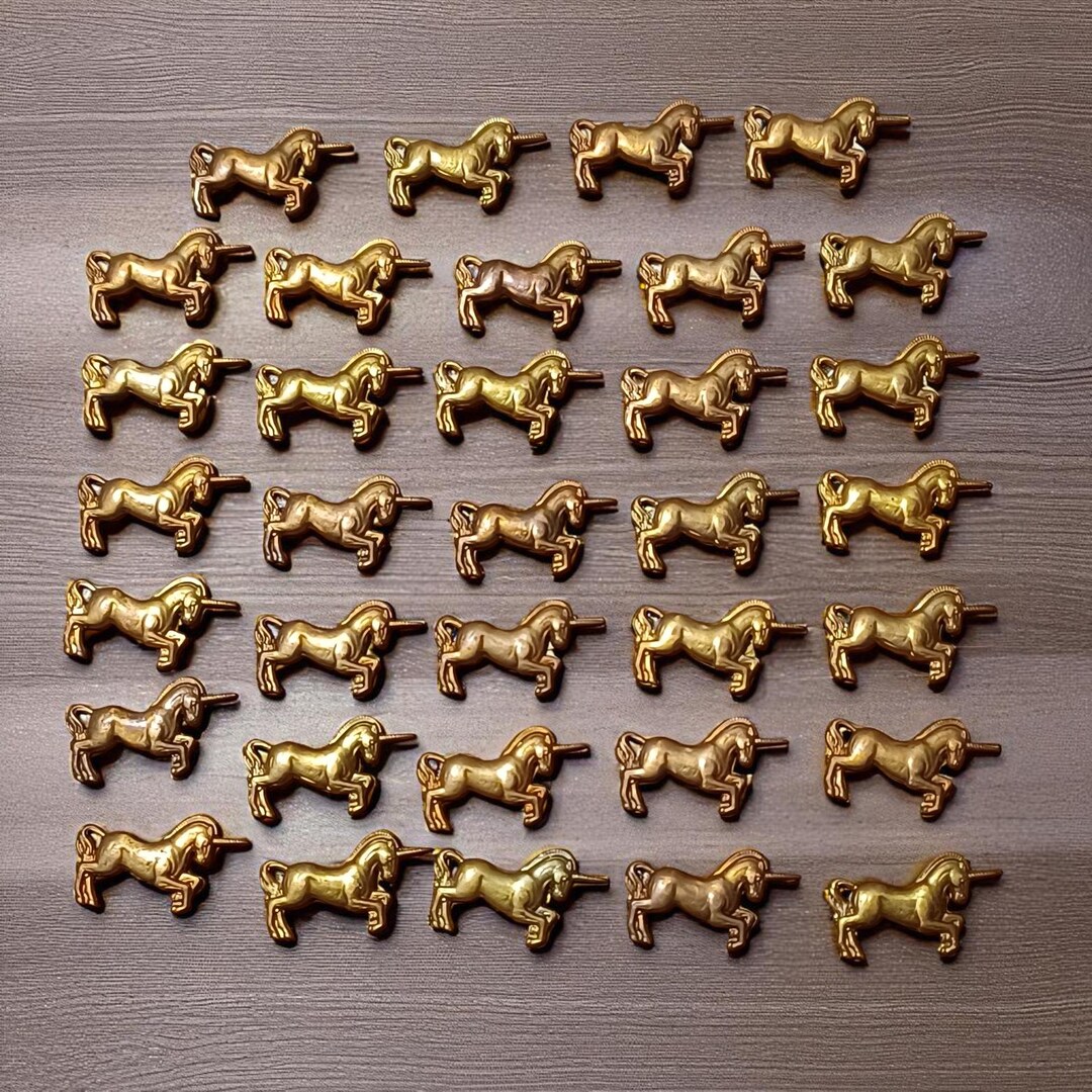 Miniature Unicorns for Jewelry Making. Solid Brass. Lot 34 - Etsy