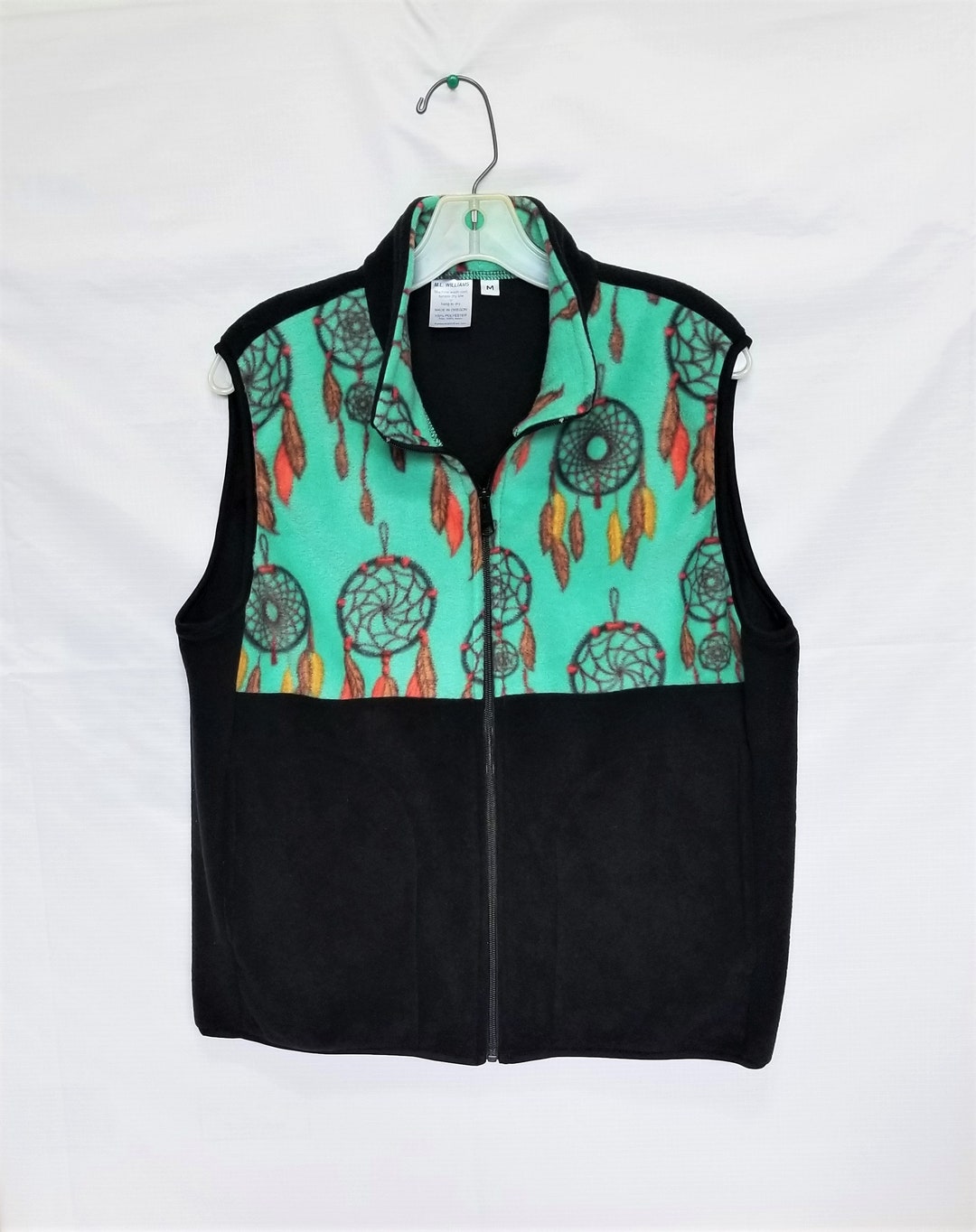 Native American Fleece Vest for Men or Women With Inside Zip Pocket ...