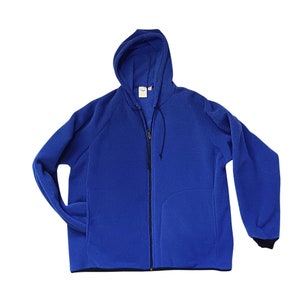 Large Indigo Blue Fleece Hoodie Jacket for Women Men. Plush Fleece From ...