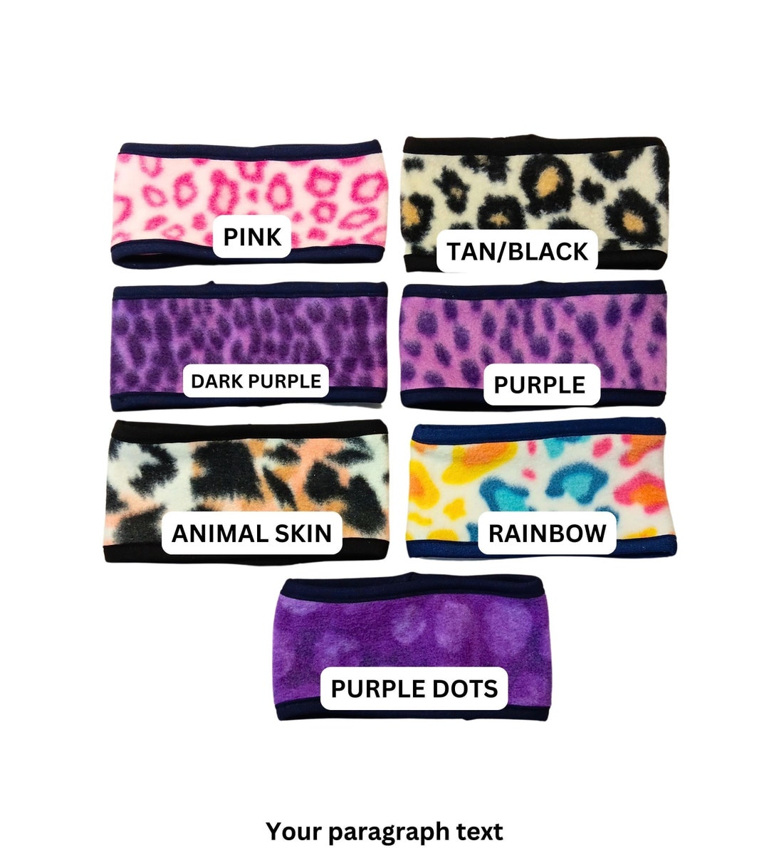 Cheetah Fleece Headbands, Animal Skin Ear Warmers, Boho Leopard Head ...