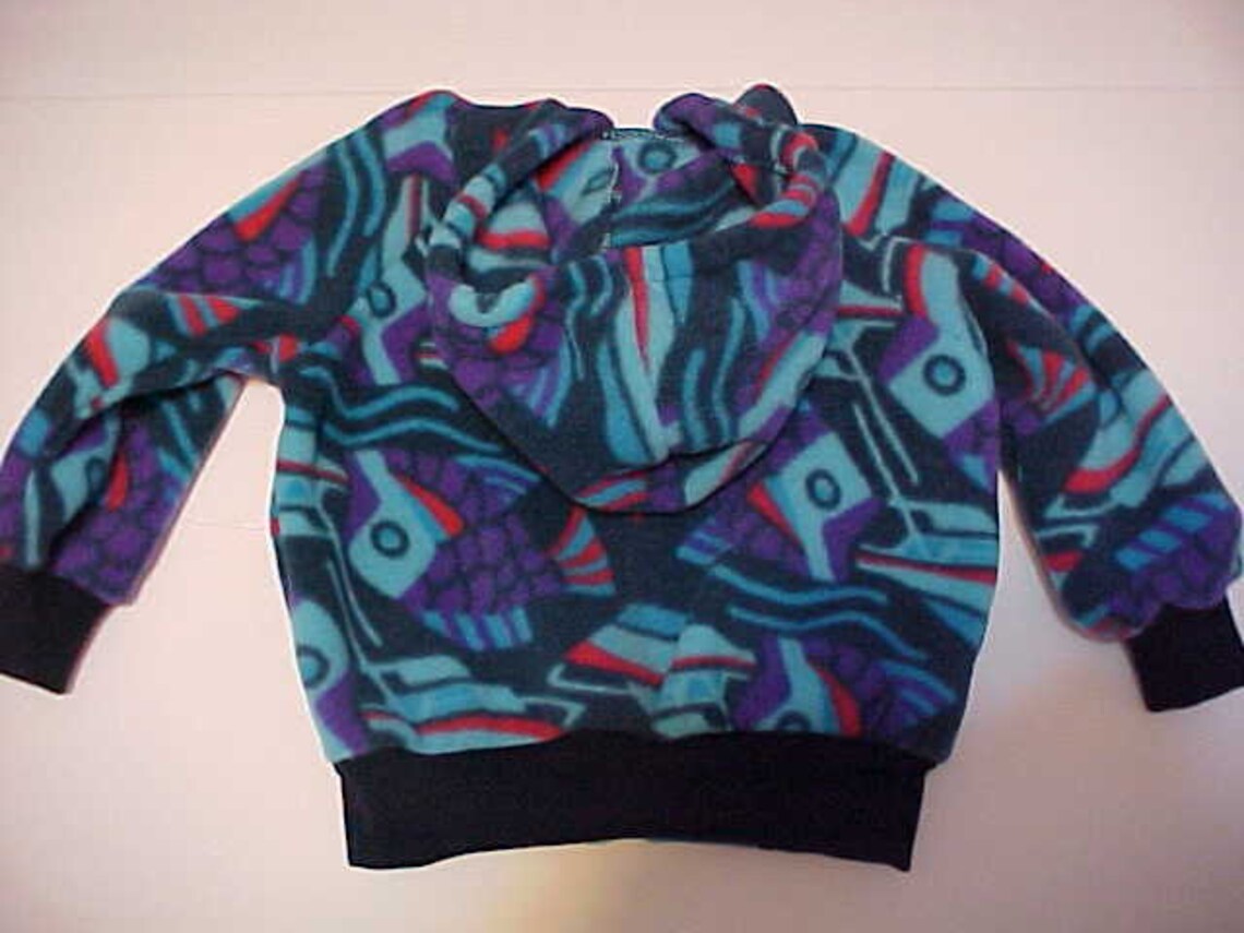 Baby or Child Fleece Jacket Funky Fish Print... Sizes From 6 - Etsy