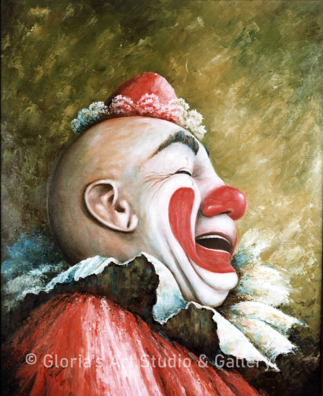 Clown Art Print, Portrait Art Print, Clown Gift, Clown Costume, Clown ...
