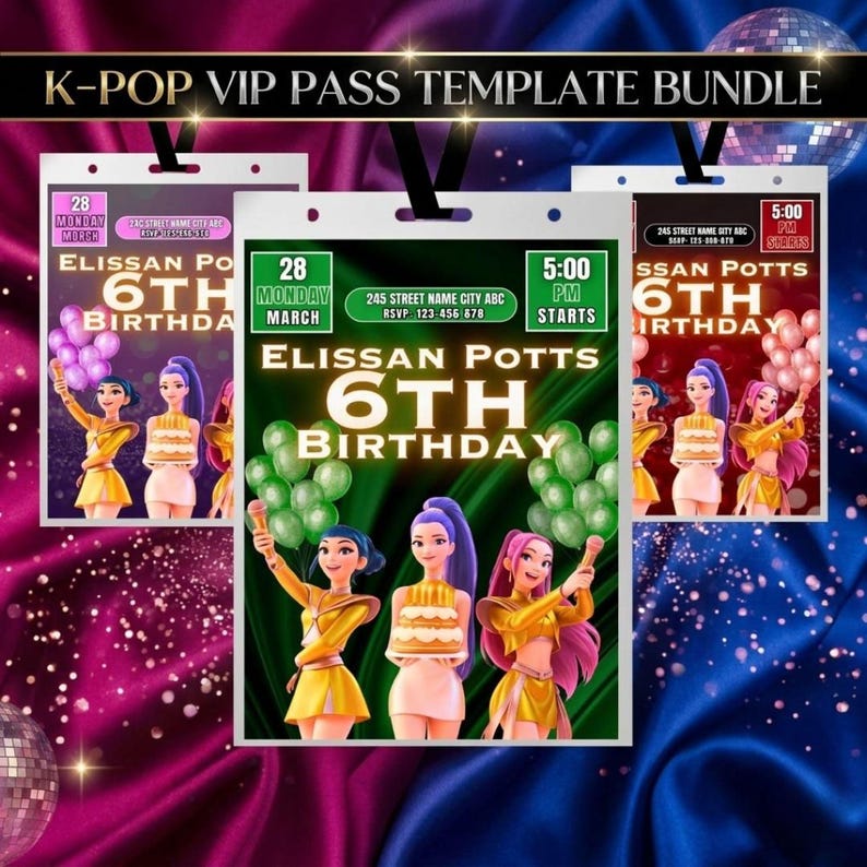 K-pop VIP Pass: Demon Hunters Theme (custom Text & Colors) - Etsy UK