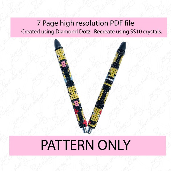 Template For Rhinestone Pens Etsy
