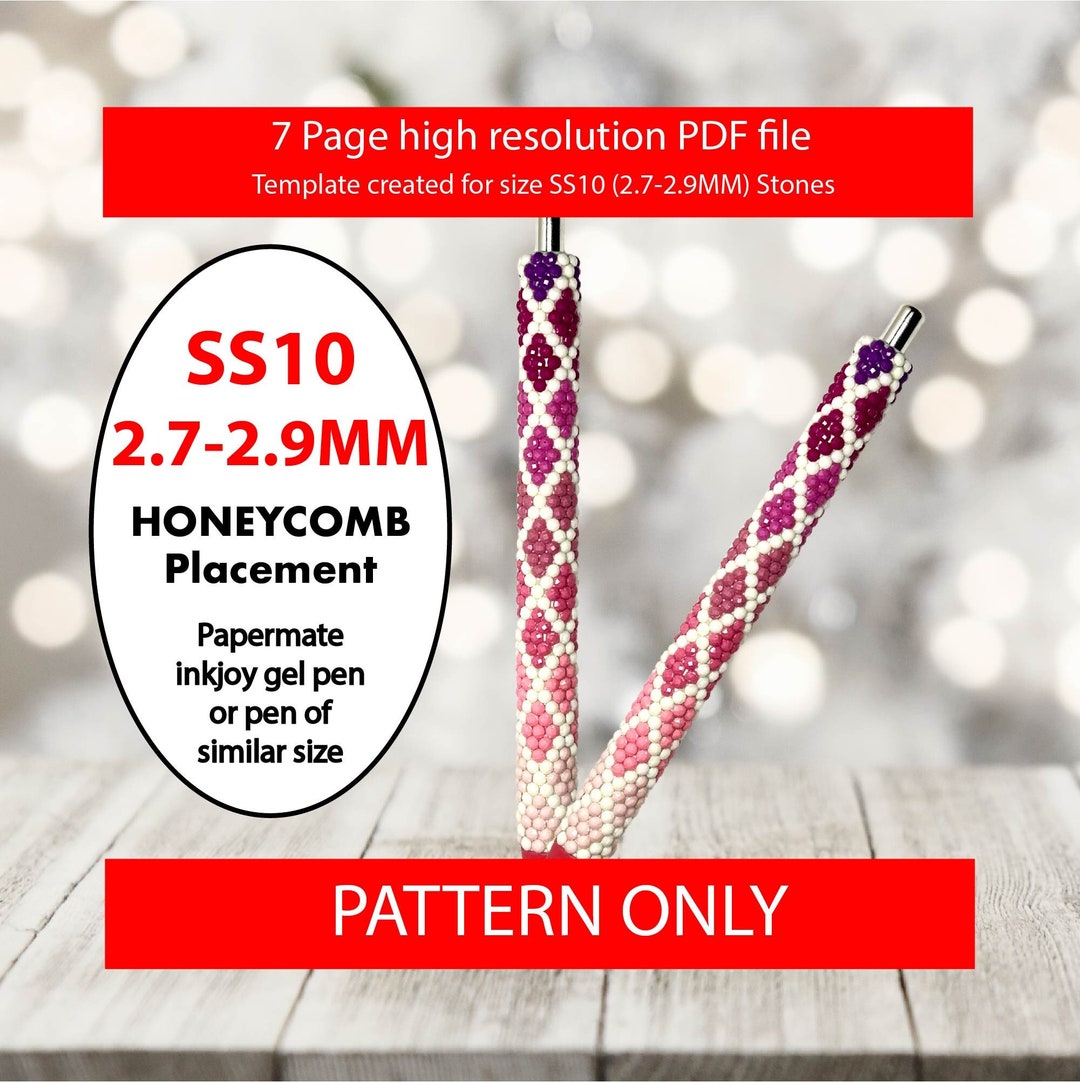 SS10 Frosted Pink to Purple Diamond Ombre Bling Pen Graph,rhinestone ...