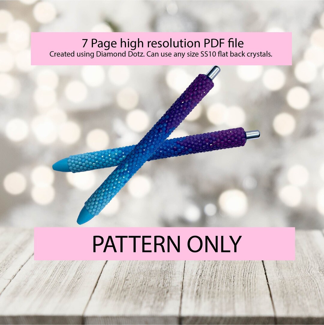 SS10 Blue to Purple Ombre Bling Pen,bling Pen Template,rhinestone Pen ...