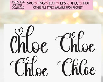 Chloe corazón svg - Etsy México