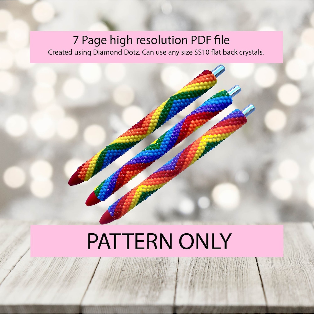 SS10 Rainbow Switchback Bling Pen,bling Pen Template,rhinestone Pen ...