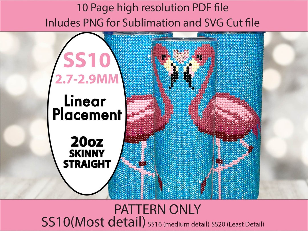 SS10 20oz Dual Flamingos Bling Tumbler Graph,rhinestone Tumblers ...