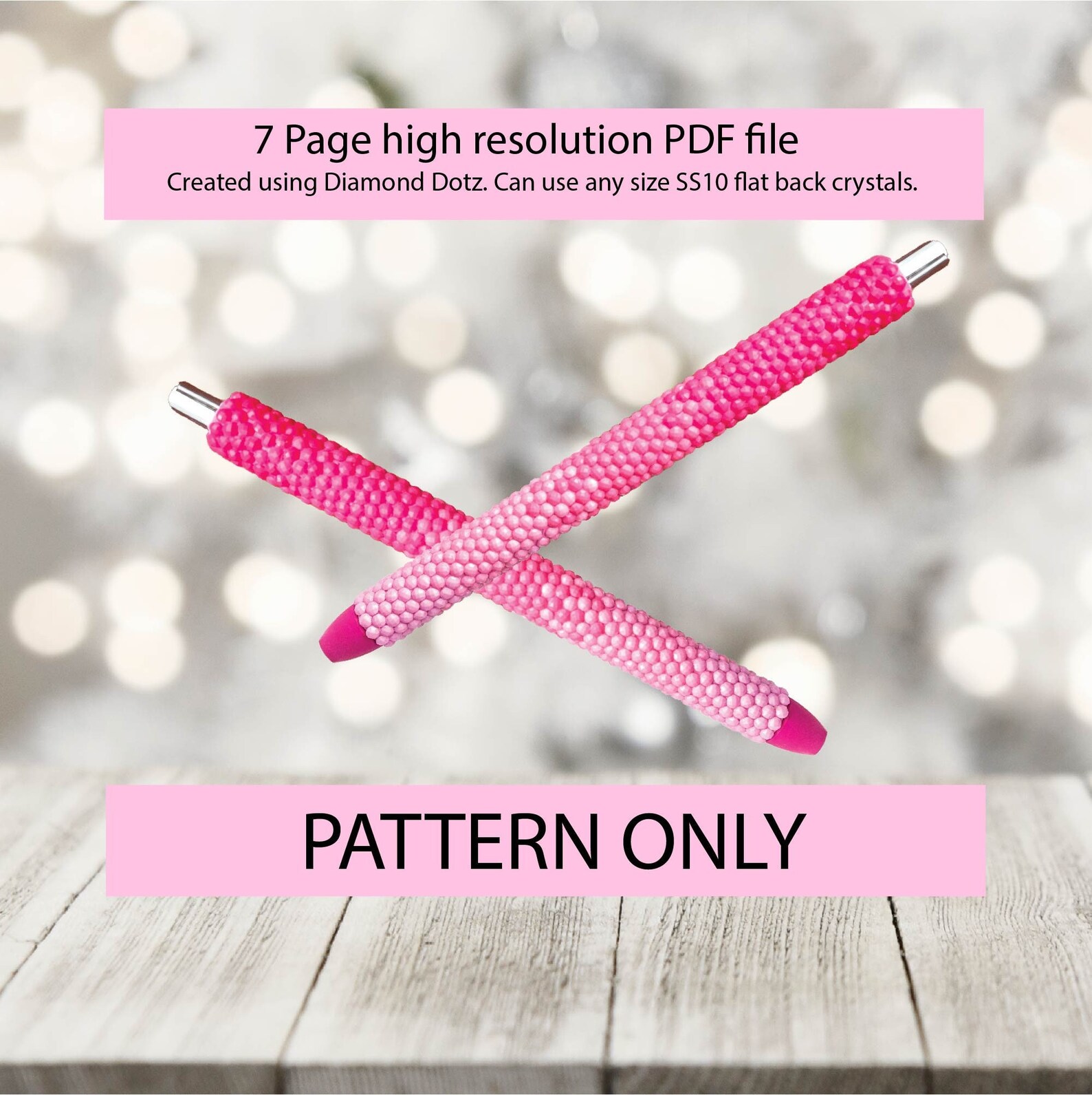 Pink Ombre Bling Penbling Pen Templaterhinestone Pen - Etsy