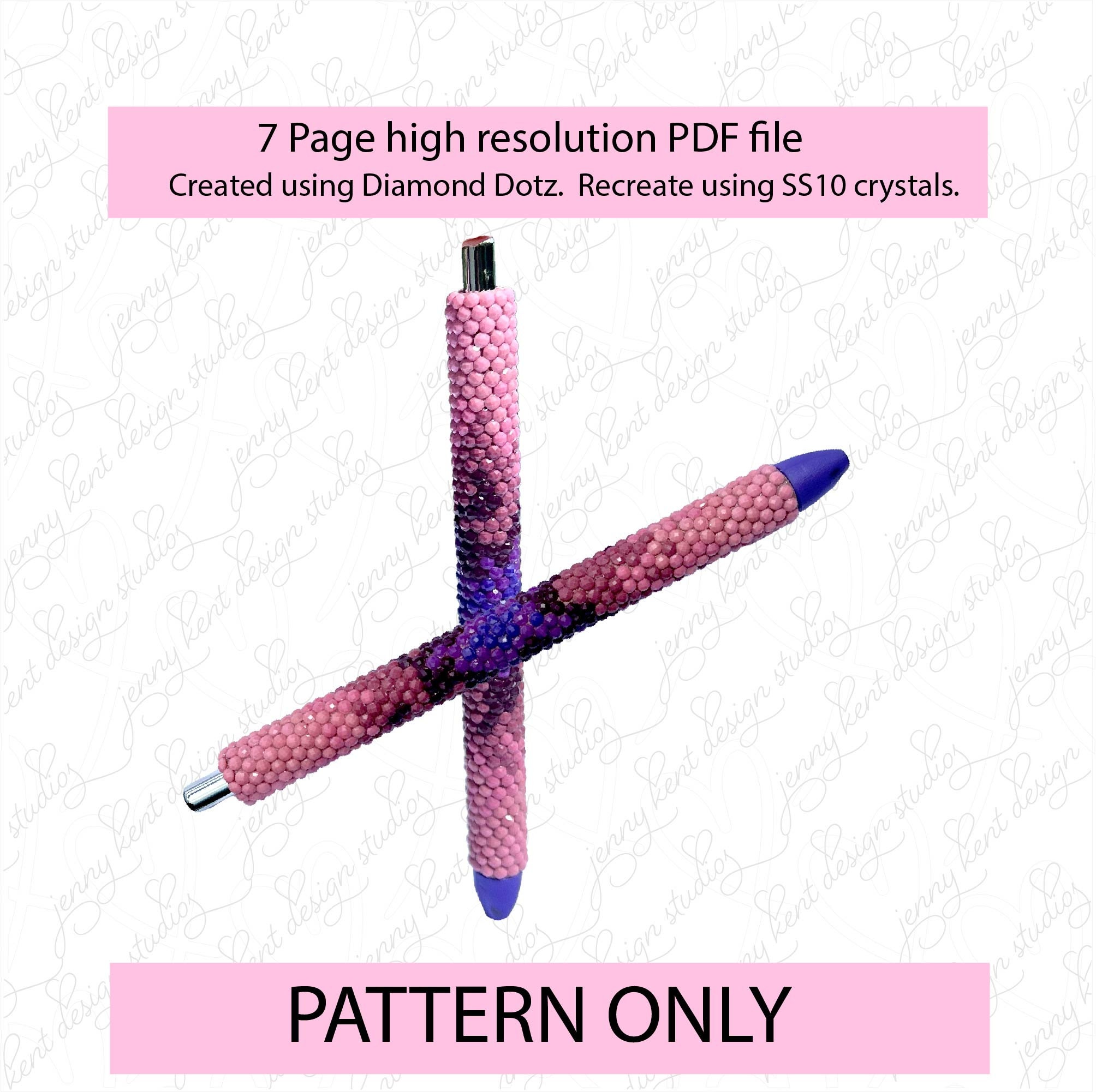 Purple Ombre Geode Bling Penbling Pen Templaterhinestone Pen - Etsy