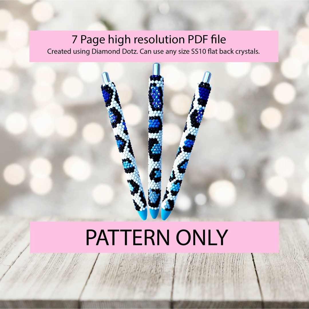 SS10 Blue Leopard Ombre Bling Pen Template,rhinestone Pen Pattern ...