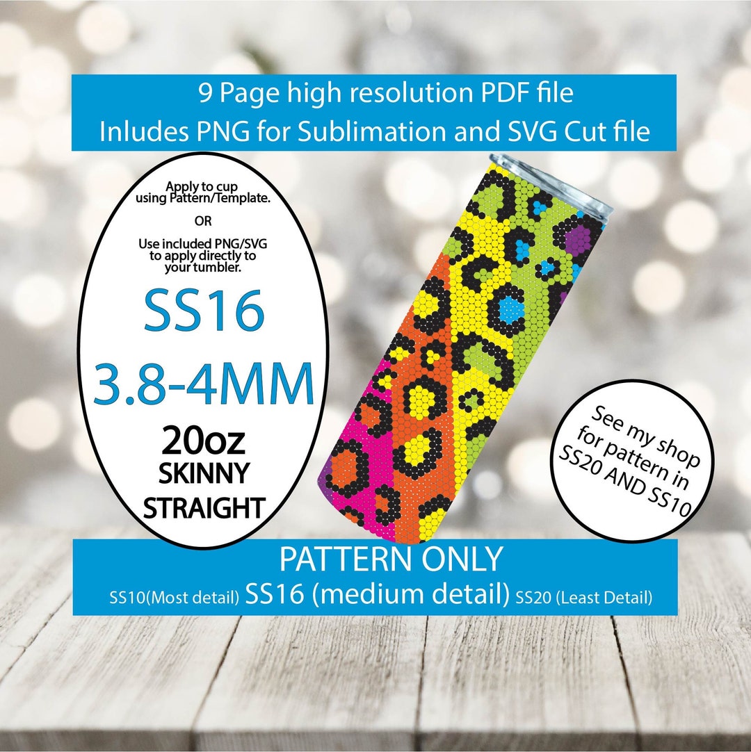 SS16 Neon Leopard Print Bling Tumbler Pattern,rhinestone Tumblers ...