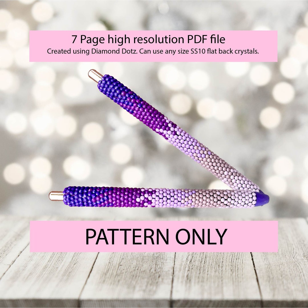 SS10 Purple Ombre Bling Pen,bling Pen Template,rhinestone Pen Pattern ...