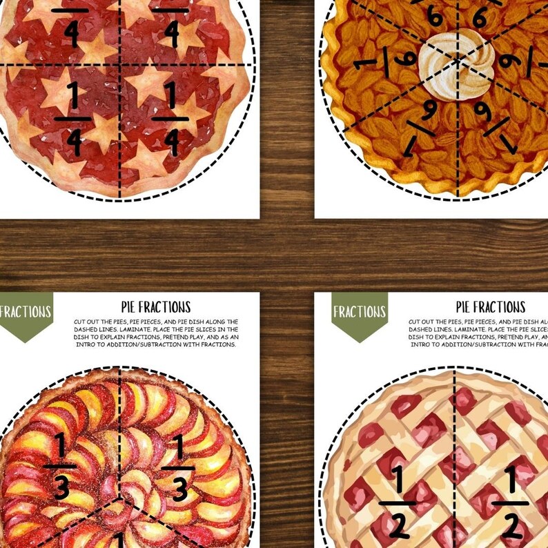 Pie Fractions Printable Worksheets | Introduction to Simple Fractions ...