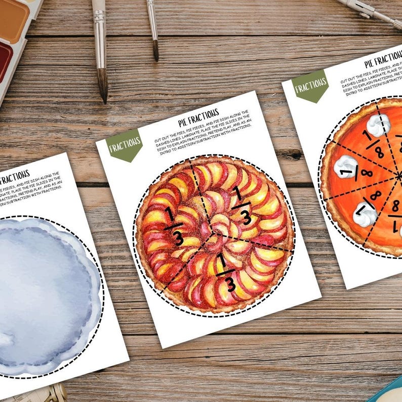 Pie Fractions Printable Worksheets | Introduction to Simple Fractions ...