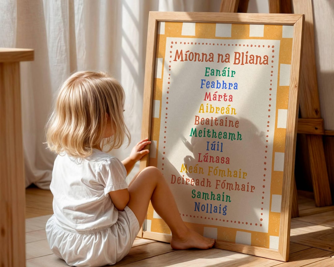 Irish Months of the Year Print | Gaeilge Wall Art Poster | Irish ...