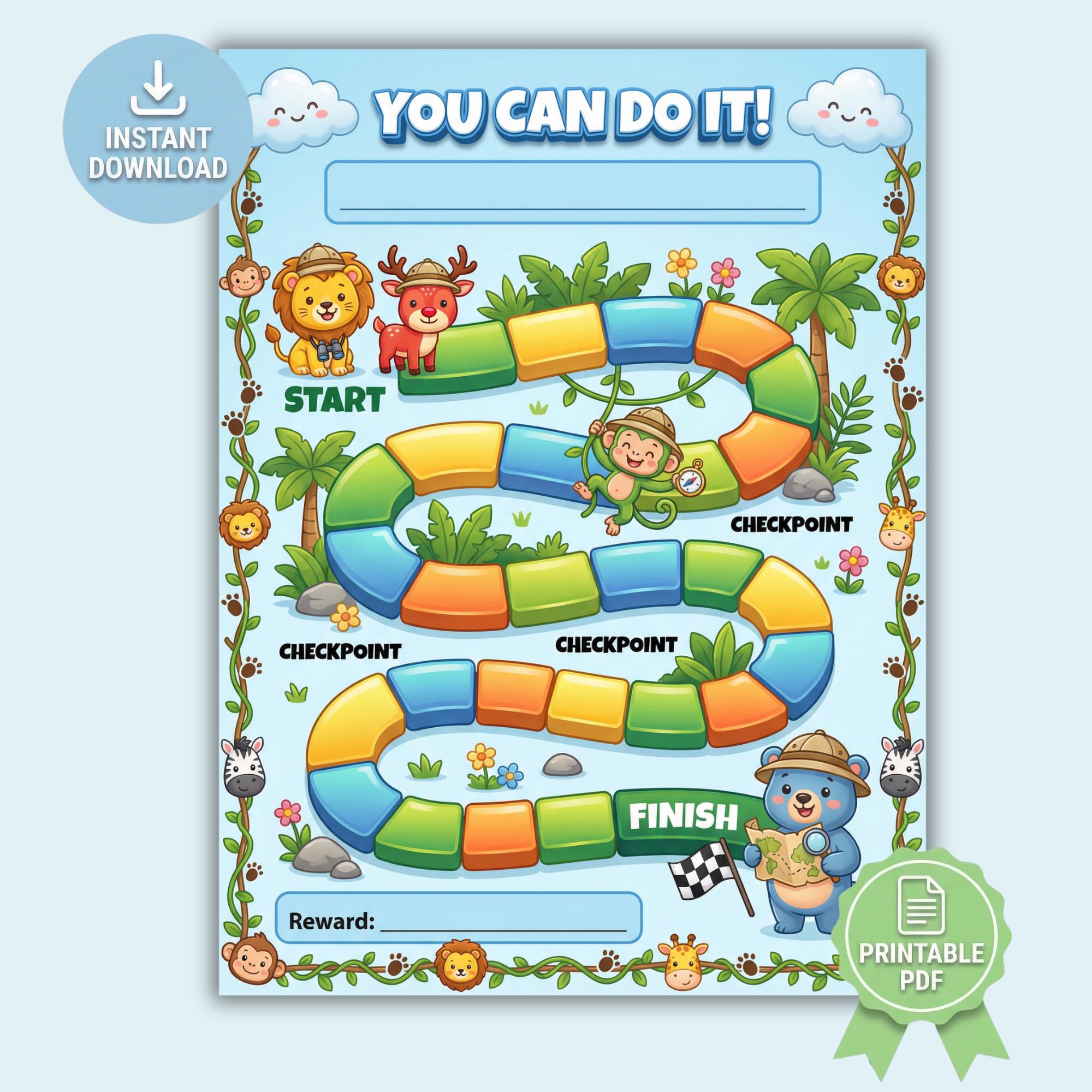 Jungle Safari Reward Chart Printable | Kids Behavior Chart | Chore ...