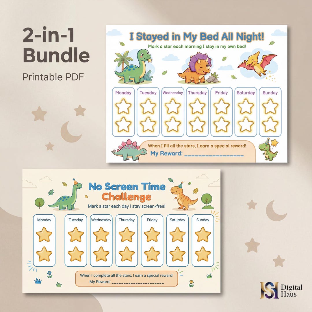 Kids Behavior Chart Bundle Printable | Dinosaur Reward Chart for Boys ...